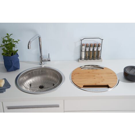 respekta Évier à encastrer Évier rond rond en inox Évier de cuisine Set