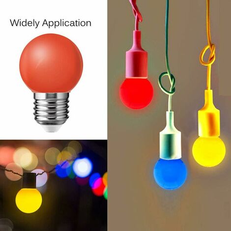 Ulisem Lot de 10 E27 Ampoule Couleur LED 1W Colorful Bulb 100LM ...