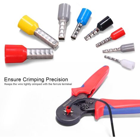 Ulisem Pince à Sertir sur 4 Côtés 1200 Embouts de Câblage Pince Sertissage Cosses Outils 0.25–10 ...