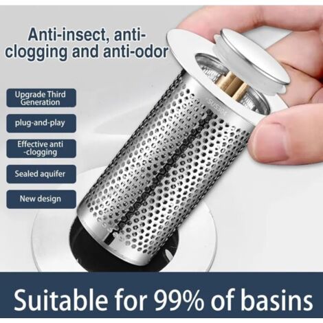 Crépine de drain de sol en acier inoxydable 2 pièces, crépine d'évier ...