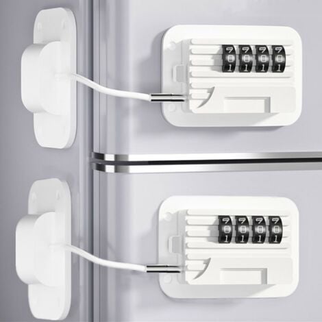 Lot de 2 Serrure de Porte de Réfrigérateur pour Sécurité Enfant avec Code à 4 Chiffres Serrure à ...