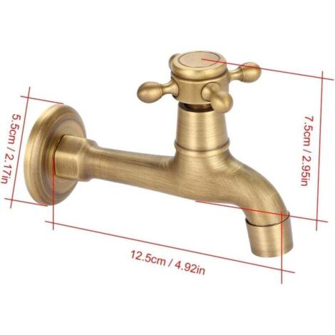 Robinet Mural G1/2 Robinet en Laiton Massif Vintage Simple Ruban D'eau ...