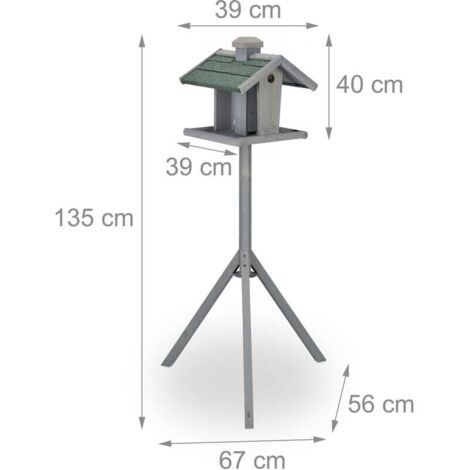 UlisemMangeoire à oiseaux avec support, silo, toit résistant aux ...