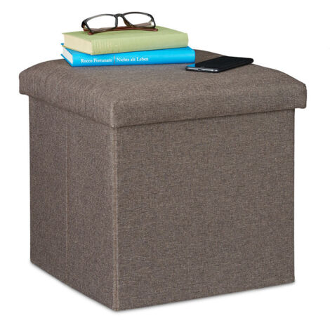 UlisemTabouret avec espace de rangement, pliable, rembourré, carré ...