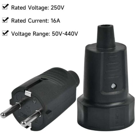 Ulisem 3 Fiches Mâle IP44 et 3 Prise Femelle, Fiche Électrique 2 ...