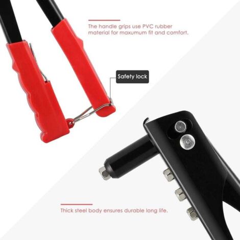 Ulisem Kit d'outils de rivetage, riveteuse pop professionnelle avec 4 adaptateurs de buse ...