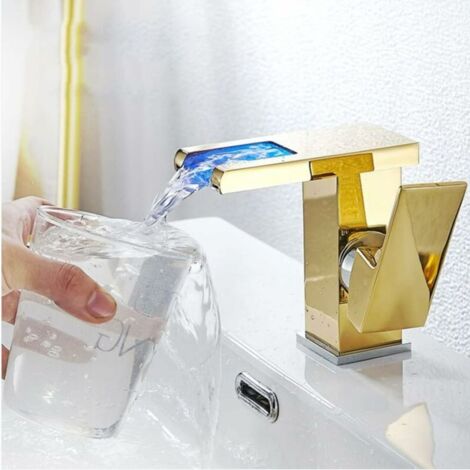 Robinet cascade de salle de bain mitigeur lavabo eau chaude froide ...