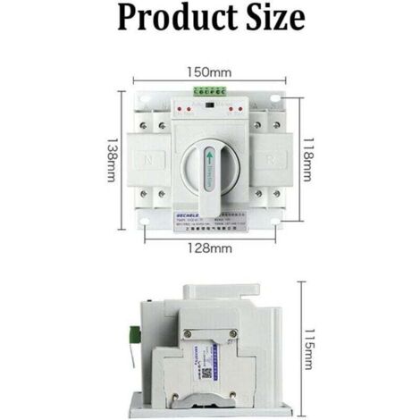Commutateur de transfert automatique double puissance 2P 63A Commutateur de commutation Classe ...