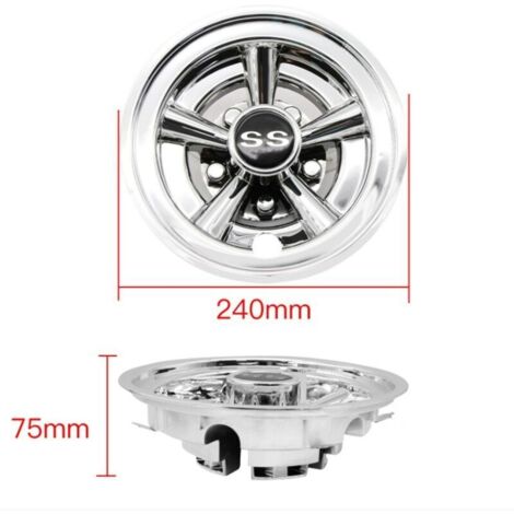 Lot de 4 enjoliveurs de roue de voiturette de golf de 8 pouces, design ...