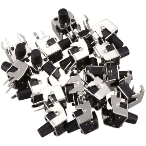 20 pieces Momentary Angle droit Tactile Tact Bouton poussoir 6 x 6mm 8mm