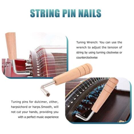 20 Clous de Goupille et Rivets avec Clé en L pour Harpe Lyre Petite ...