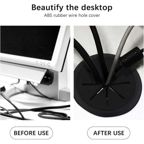 Passe Cable Bureau 6 pièces Passe Fil Bureau 60 mm Cache Cable TV Mural ...