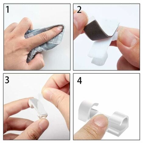 Clips Câble[20 Pcs], Clips Rangement de Câble, Serre Câble, Fixation ...