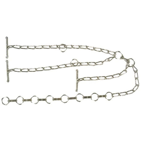 Chaîne double vaches zingué, 70cm, 7mm, mousqueton