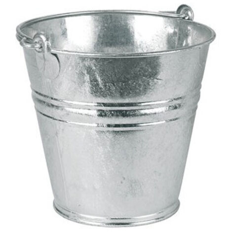 Seau à eau galva, anse métal, 9L