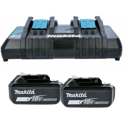 MAKITA - 2 batterie Makita BL1850 18 V LXT 5 Ah agli ioni di litio, con due caricabatterie DC18RD