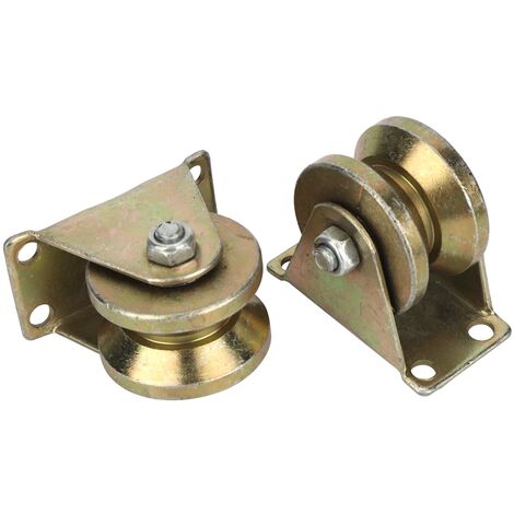 Ej.Life Roue à rainure en V Roulette rigide robuste pour voie, porte roulante, porte coulissante ...