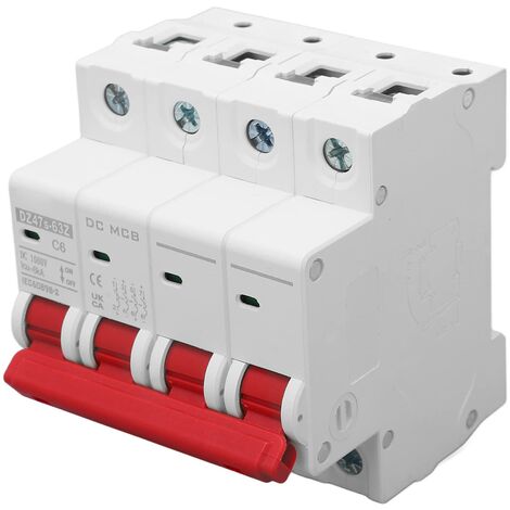 Ej.Life Disjoncteur 4P DC1000V 6A, capacité de Rupture 6000A Déclenchement électromagnétique ...