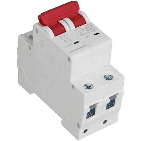 Ej.Life Disjoncteur DC 6000A Disjoncteur Rail Installation PV DC Disjoncteur Miniature 2P 1000V 6A