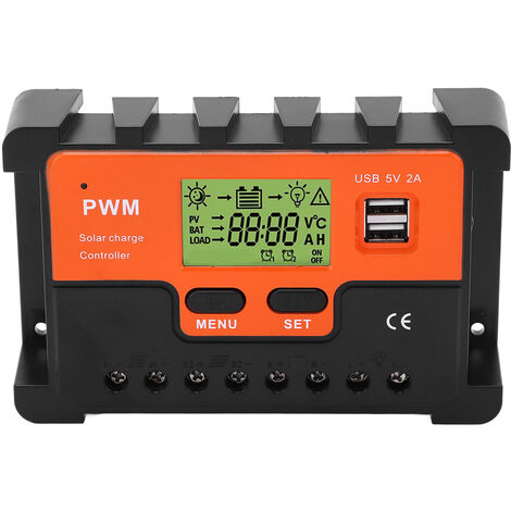 Ej.Life Contrleur solaire PWM 50A 12V 24V 48V sélection manuelle régulateur de Charge solaire à ...