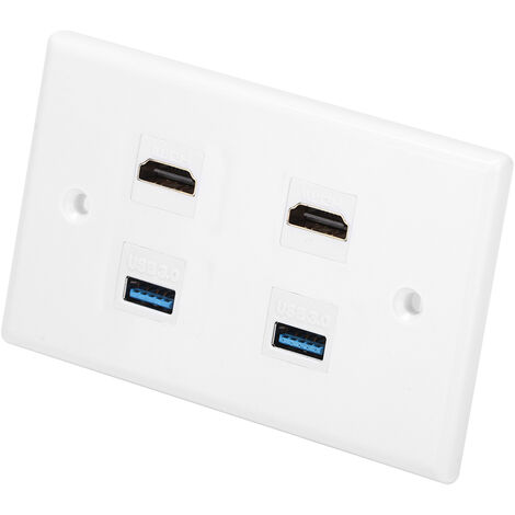 Ej.Life 2 Ports HDMI et Plaque de Panneau Mural USB Keystone HDMI ...