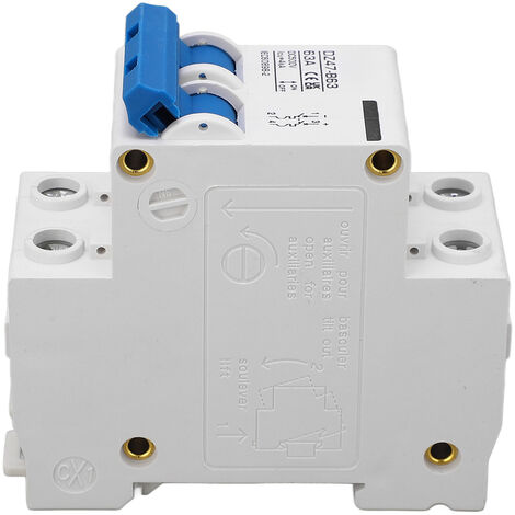 Ej.Life Disjoncteur 2P DC 500V MCB 63A Interrupteur de Protection 4000A Capacité de Rupture ...