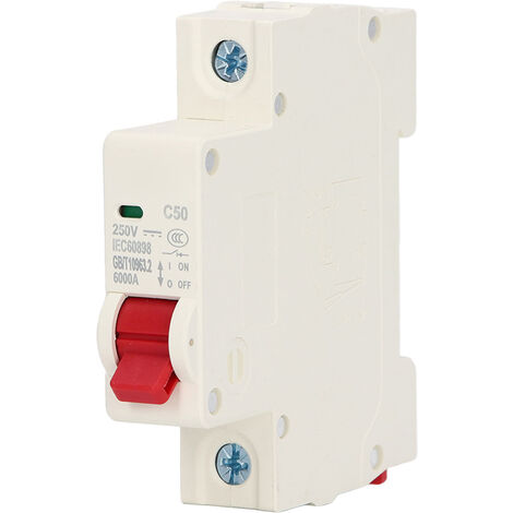 Ej.Life Disjoncteur Miniature 1 Pôle DIN Disjoncteur à Montage sur Rail DC250V 6000A ...