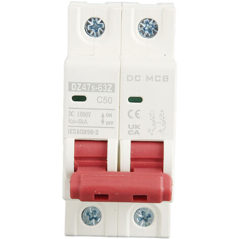 Ej.Life 2P DC Disjoncteur Miniature 50A 1000V 6000A capacité de Rupture Protection contre les ...