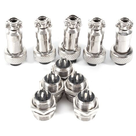 Ej.Life 10 Set GX12 4Pin 12mm Aviation Plug Male Female Metal Socket ...