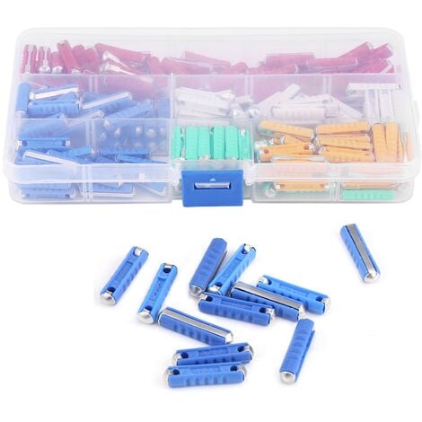 Ej.Life Kit d'assortiment de fusibles de voiture en forme de torpille multicolore de 200 pièces ...