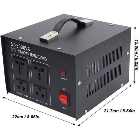 Ej.Life 5000VA Transformateur Entrée, Convertisseur de Tension 5000W, Interrupteur Automatique ...