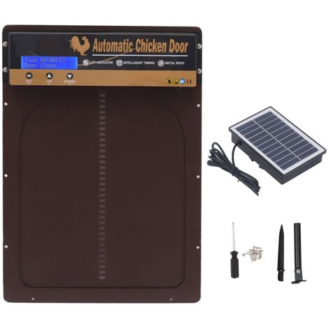 Ej.Life Porte de Poulet Automatique, Ouvre-Porte de Poulailler Automatique à Affichage LED à ...