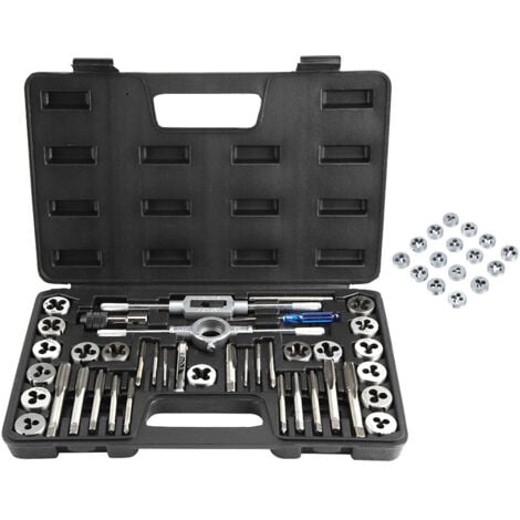 Rosvola 40 pièces tarauds et filières, Jeu de tarauds - Pour coupe-filetage - En acier de ...