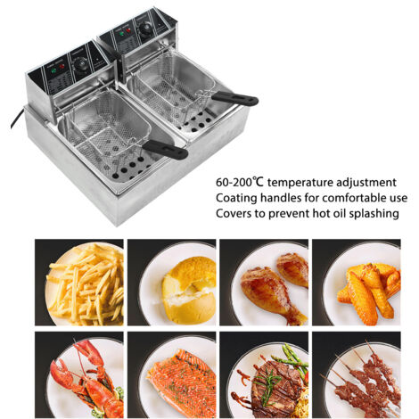 Rosvola 5000W Friteuse Electrique INOX Friteuse Commerciale en Acier ...