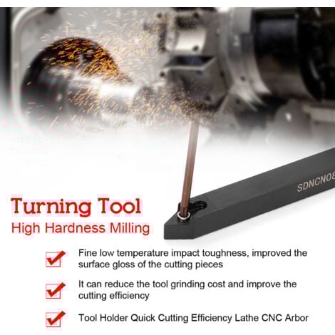 Ej.Life Ensemble D'outils de Tournage de Tour CNC Avec Support D'insertion + 10 Inserts en ...