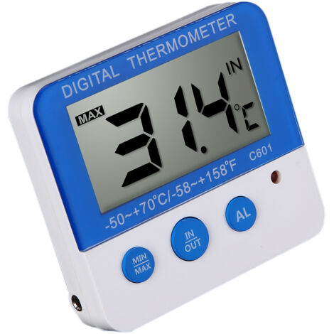 Thermomètre numérique pour réfrigérateur avec alarme et température minimale maximale, écran LCD ...