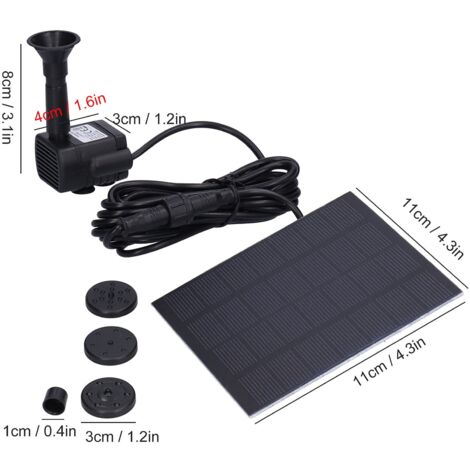 Kit Fontaine, Installation Facile 1.8W Power Fontaine Solaire Plastique ...