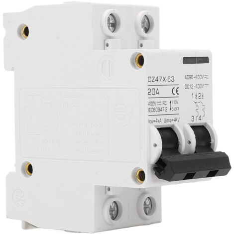 Disjoncteurs 20A 400V AC DC, 2P 4000A Capacité de Rupture Protection ...