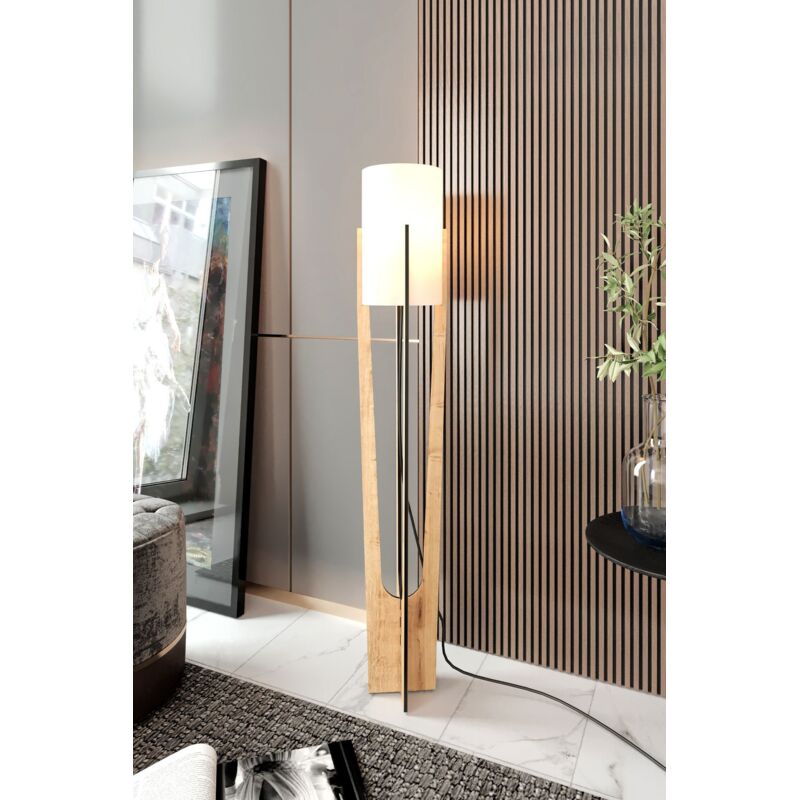 Lampadaire, lampe sur pied, éclairage de salon Lamp Chêne