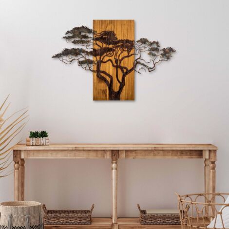 Décoration murale en bois d'acacia pour habiller un mur vide facilement ...