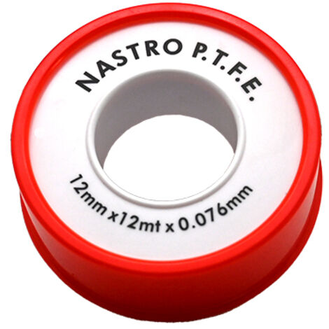 ROTOLINO NASTRO TEFLON P.T.F.E. ECONOMICO MT 12 mm 12 x 12 mt x 0,076 DH