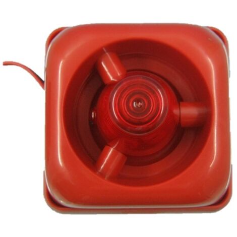 Jandei - Sirène d'incendie intérieure rouge de 12VDC à 28VDC Fire Siren