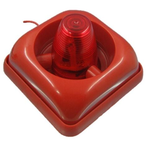 Jandei - Sirène d'incendie intérieure rouge de 12VDC à 28VDC Fire Siren