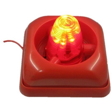 Jandei - Sirène d'incendie intérieure rouge de 12VDC à 28VDC Fire Siren