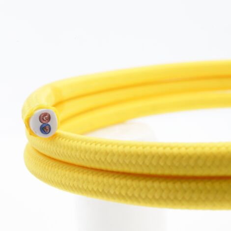 Jandei - Câble électrique textile jaune x1M Lampisteria