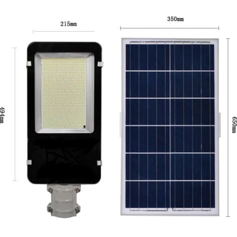 Jandei - Lampadaire solaire 3000 Lumens 300W 6000K extérieur 1795 LEDS Lampadaire solaire à LED