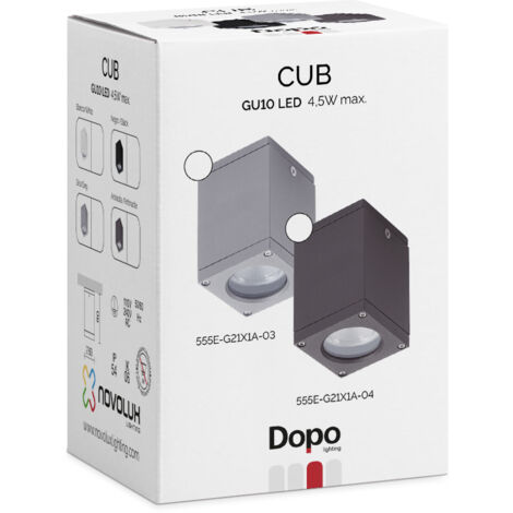 Montage en surface CUB Square IP54 GU10 4.50W Anthracite