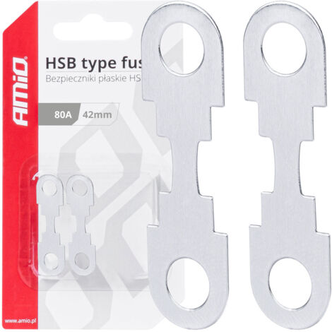 Lot de 2 Fusibles plats de type HSB pour voitures 42mm 80A