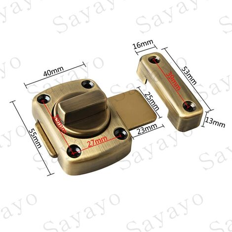 DPZO Loquet Rotatif de Porte Loquet Tournant Verrou de Porte Serrure de ...