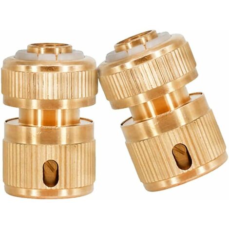 Lot de 2 raccords de tuyau en laiton - Raccord rapide - Accessoires de tuyau d'arrosage ...